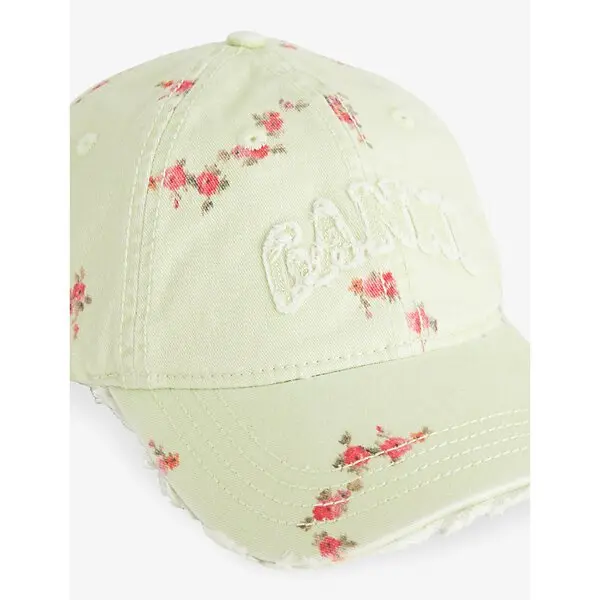GANNI Printed Washed Canvas Cap