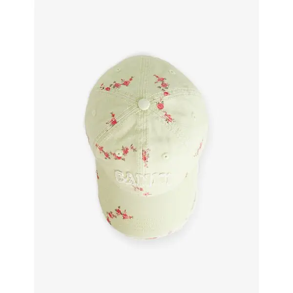 GANNI Printed Washed Canvas Cap