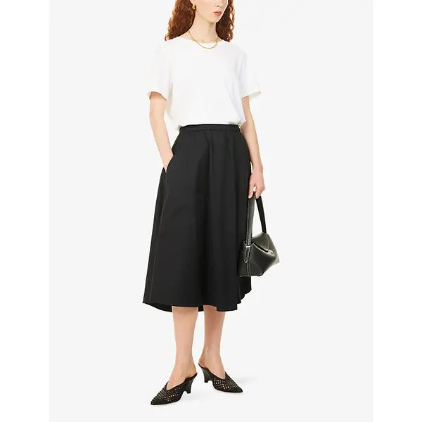 Vince Pocket Full Cotton Midi Skirt