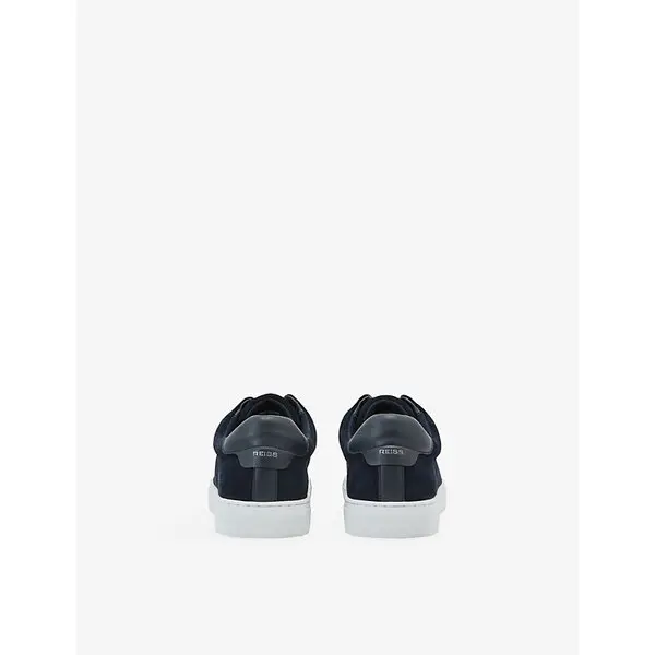 REISS Emil Suede Slip-on Trainers - Dark Navy