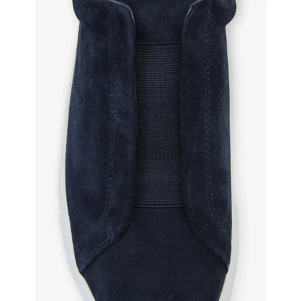 REISS Emil Suede Slip-on Trainers - Dark Navy