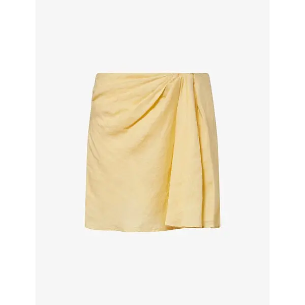 SAMSOE SAMSOE Saiben Draped Linen Mini Skirt