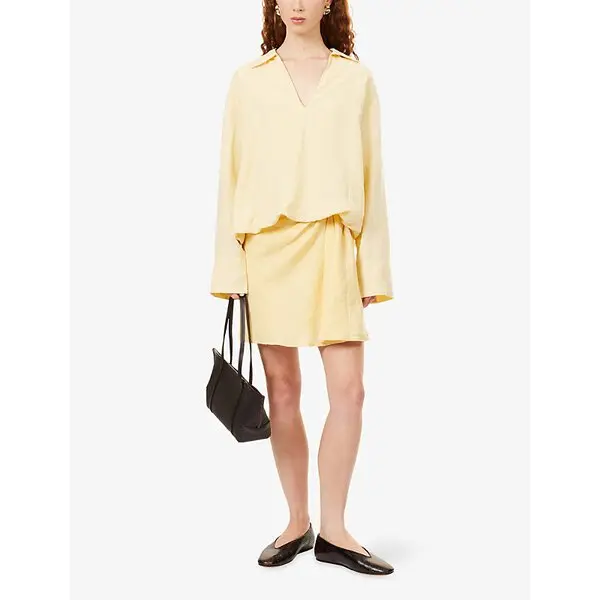 SAMSOE SAMSOE Saiben Draped Linen Mini Skirt