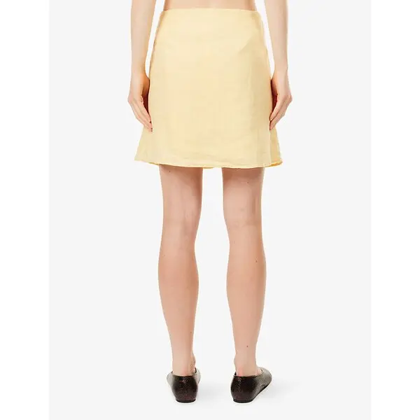 SAMSOE SAMSOE Saiben Draped Linen Mini Skirt