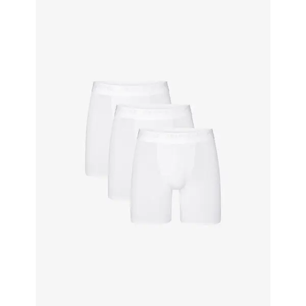SKIMS Stretch Pack Of Three 5-inch Modal-jersey Boxer Briefs - Chalk