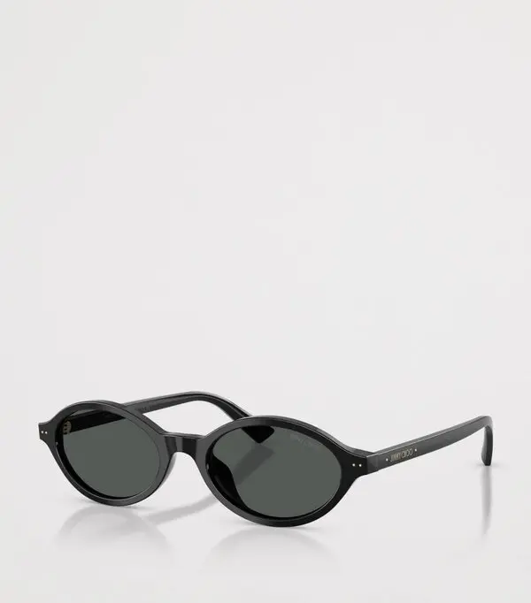 JIMMY CHOO Oval Sunglasses - Black