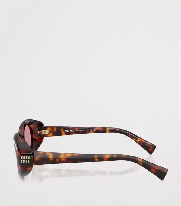 Miu Miu Oval Wrap-around Sunglasses