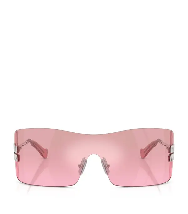 Miu Miu Rimless Shield Sunglasses - Silver