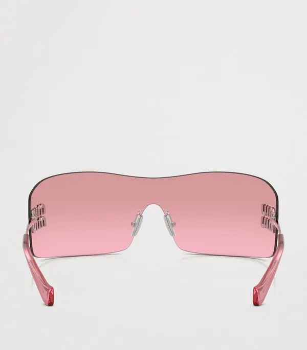 Miu Miu Rimless Shield Sunglasses - Silver