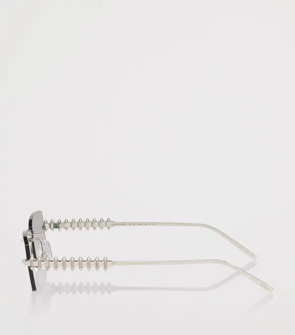 Cartier Clash De Rimless Rectangle Sunglasses - Silver