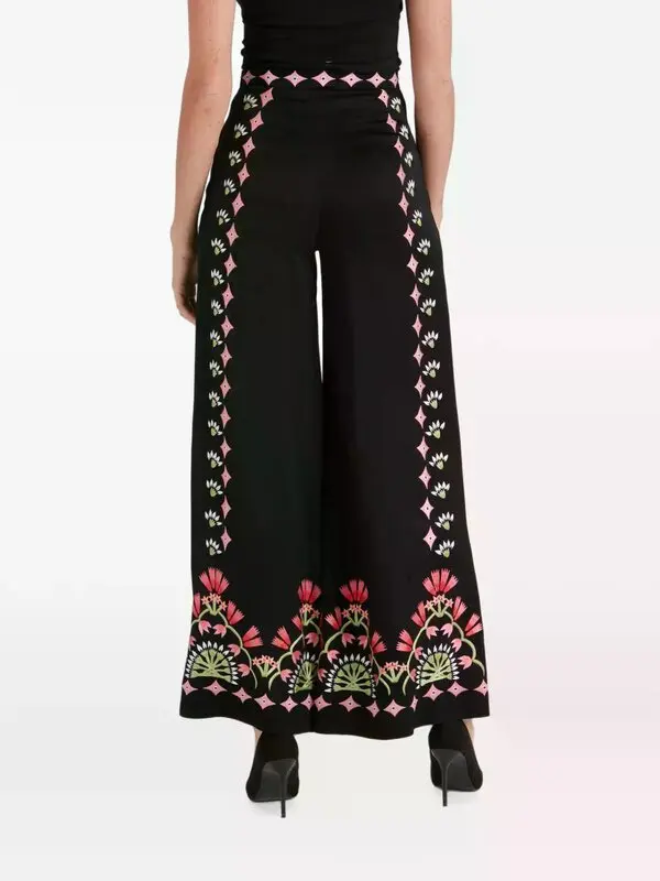 TEMPERLEY LONDON Rosalba Embroidered Palazzo Pants - Black