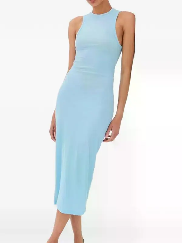 Wardrobe.NYC Ribbed Knit Sleeveless Midi Dress