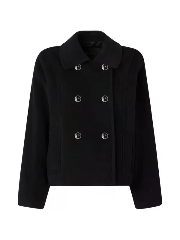 Pinko Double-breasted Wool Coat - Black