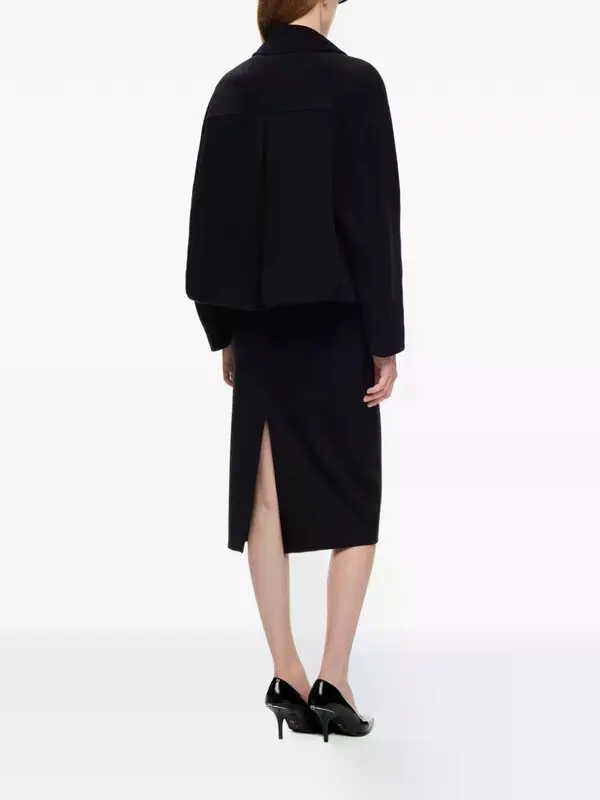 Pinko Double-breasted Wool Coat - Black