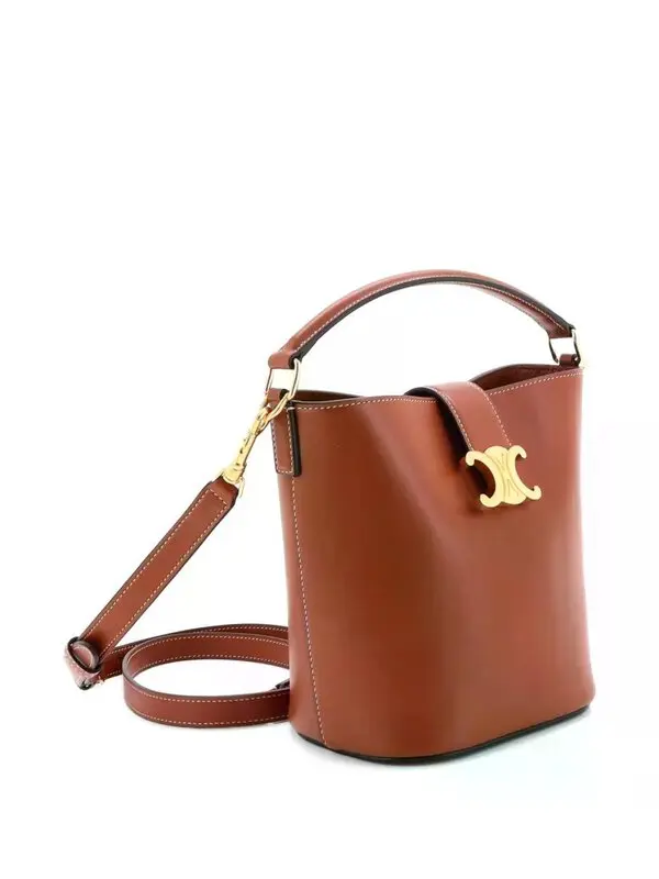 Celine Small Bucket Bag In Leather - Brown