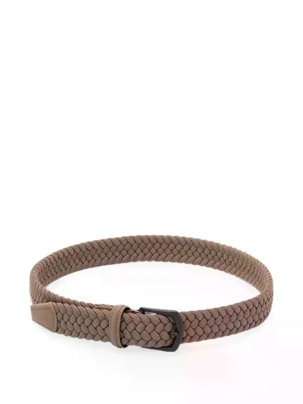 Anderson's Braided Leather-trim Belt - Neutrals