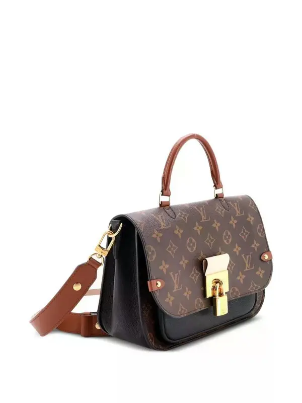 LOUIS VUITTON Monogram Canvas Leather Satchel - Black