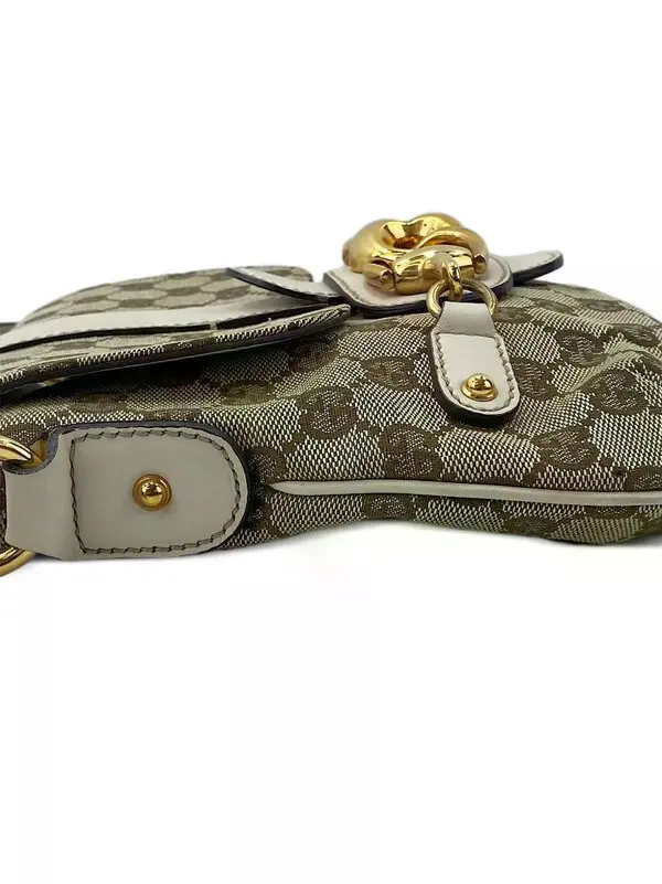Gucci 2020s Horsebit Gg Canvas Shoulder Bag