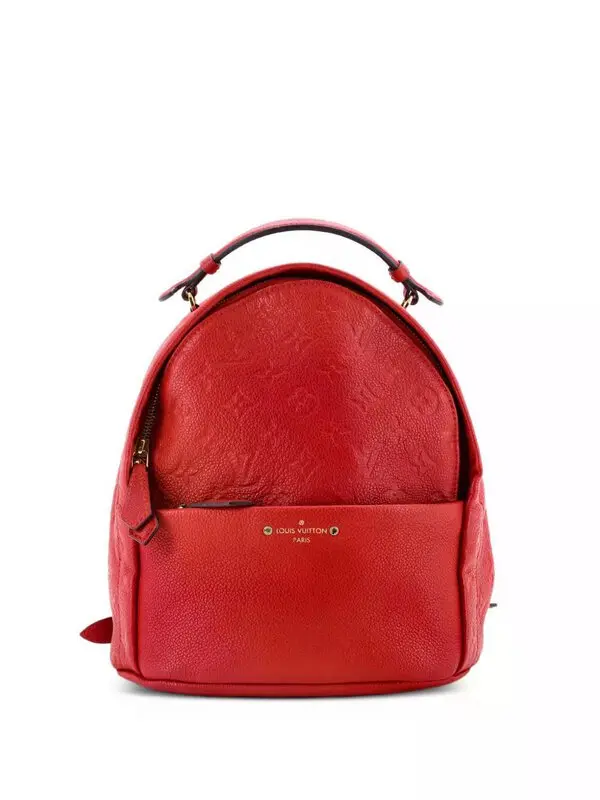 LOUIS VUITTON Sorbonne Monogram Empreinte Leather Backpack - Red
