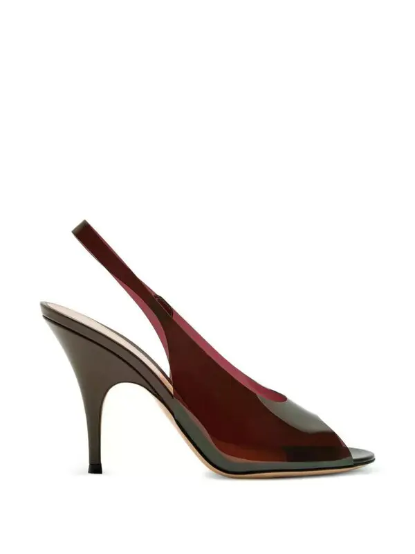 GIANVITO ROSSI Amelie Slingback Peep-toe Sandals - Red