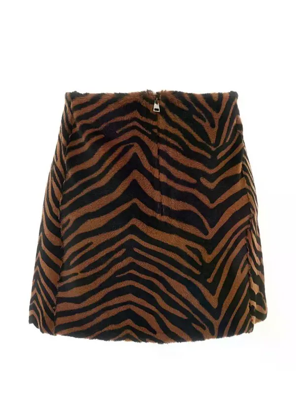 P.a.r.o.s.h Zebra-print Shearling Mini Skirt