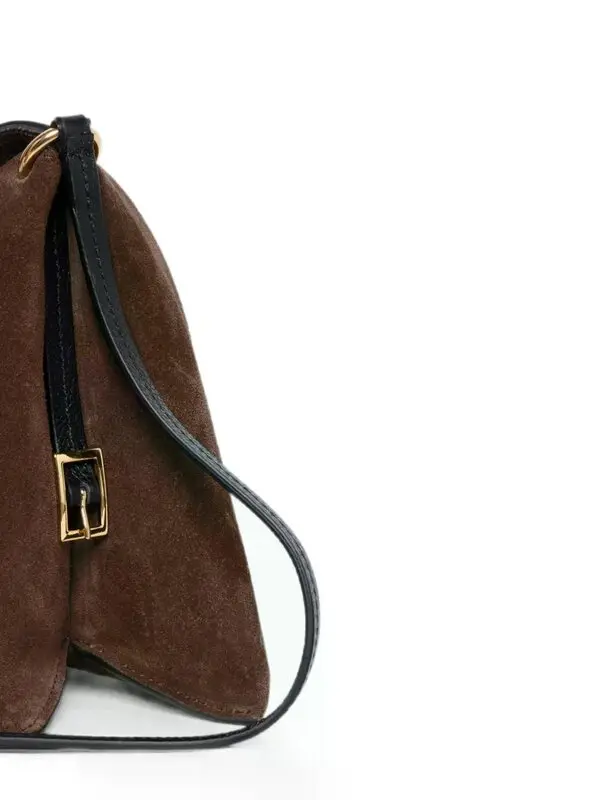 WANDLER Penelope Suede Shoulder Bag - Brown