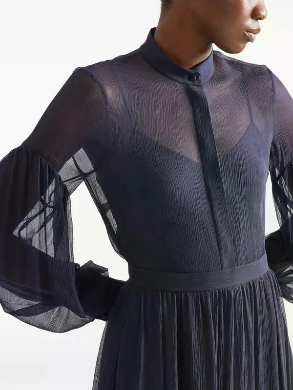 Erdem Sheer Blouson Sleeve Blouse