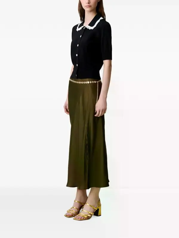 Claudie Pierlot Lace-trimmed Short-sleeve Cardigan