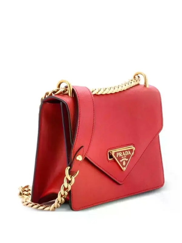 Prada Saffiano Leather Envelope Flap Chain Shoulder Bag