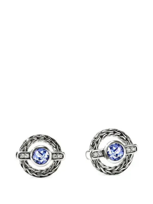 John Hardy Icon Tanzanite And Diamond Stud Earrings - Silver