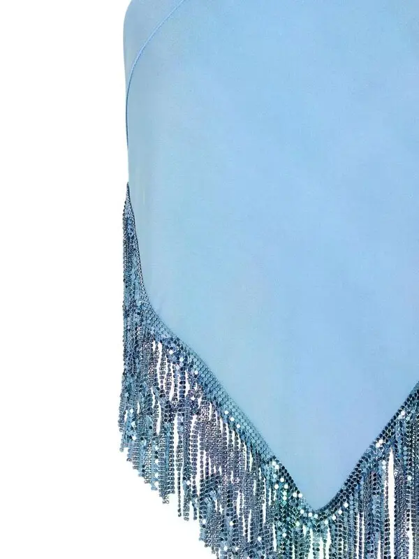 Rabanne Halterneck Top With Fringe Trim
