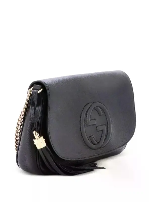 Gucci Soho Chain Leather Medium Crossbody Bag - Black