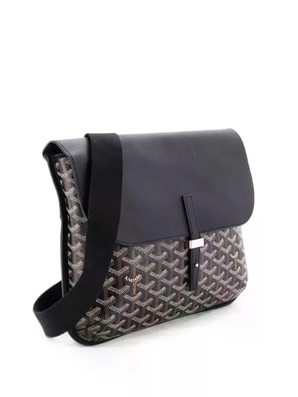 Goyard Coursier Messenger Bag In Coated Canvas And Leather - Black