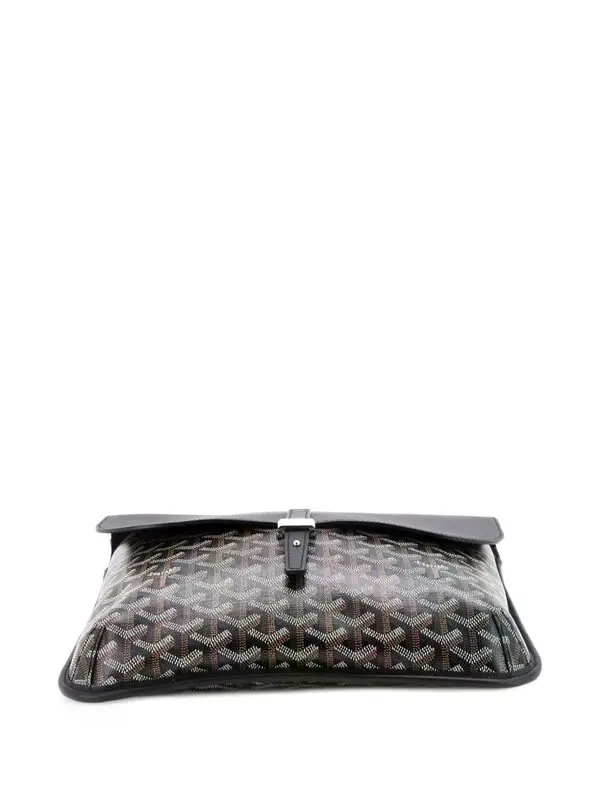 Goyard Coursier Messenger Bag In Coated Canvas And Leather - Black