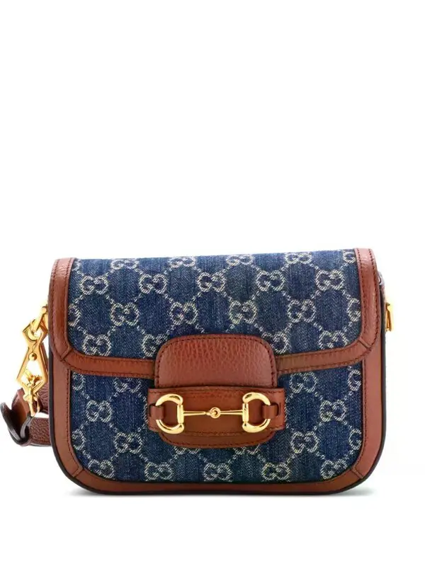 Gucci Horsebit 1955 Gg Denim Mini Shoulder Bag