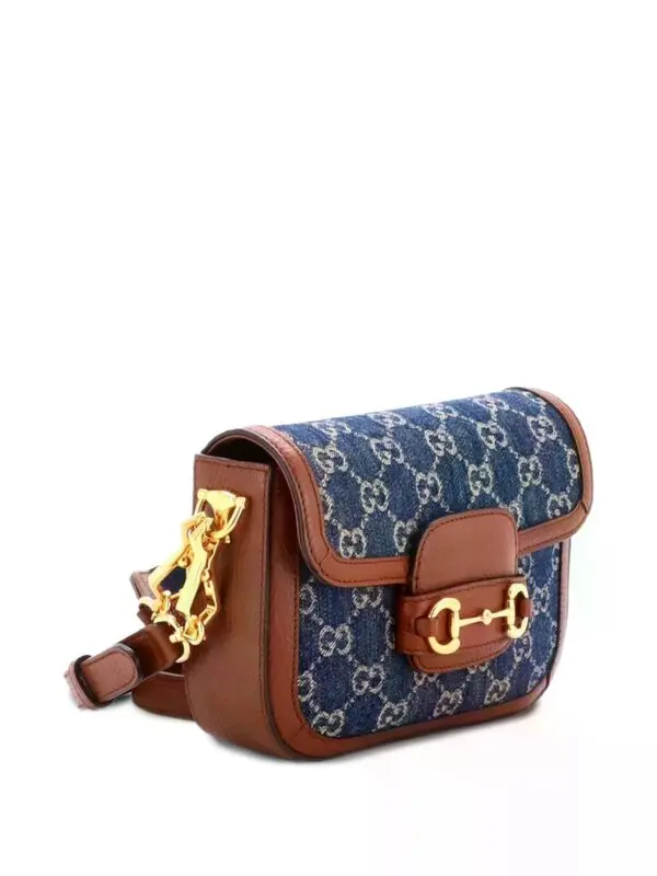 Gucci Horsebit 1955 Gg Denim Mini Shoulder Bag
