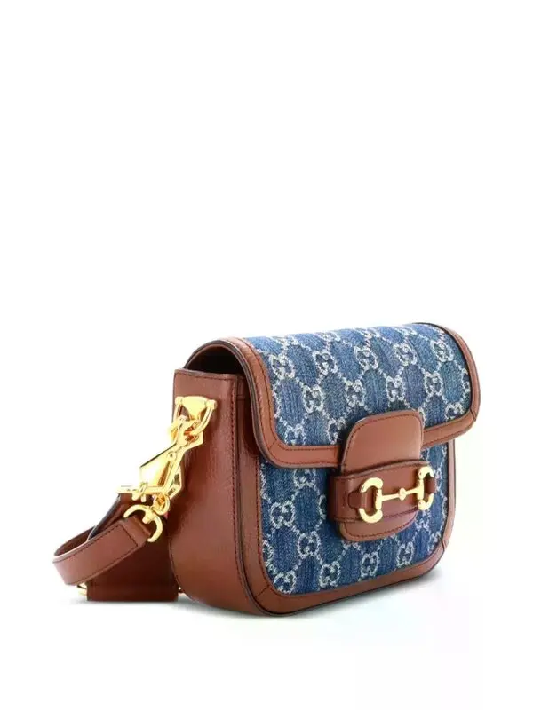 Gucci Horsebit 1955 Gg Denim Mini Shoulder Bag