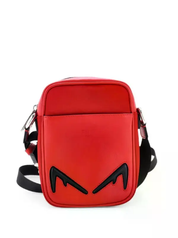 Fendi Monster Eye Camera Bag Nylon And Leather Crossbody - Red