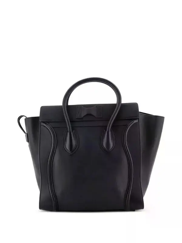 Celine Luggage Smooth Leather Mini Tote Bag - Black