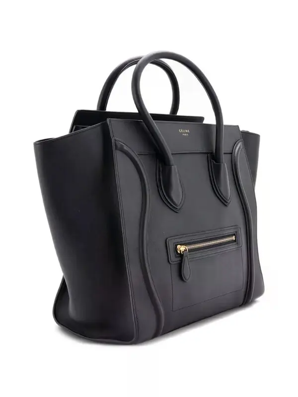 Celine Luggage Smooth Leather Mini Tote Bag - Black