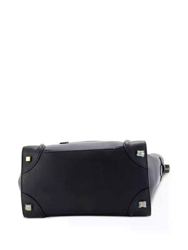 Celine Luggage Smooth Leather Mini Tote Bag - Black
