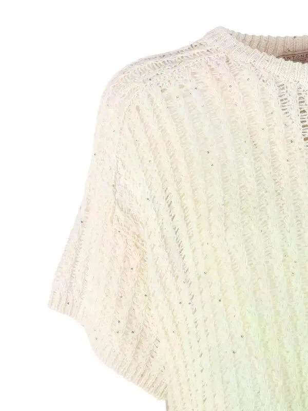 Antonelli Firenze Sequin-embellished Open-knit Sweater