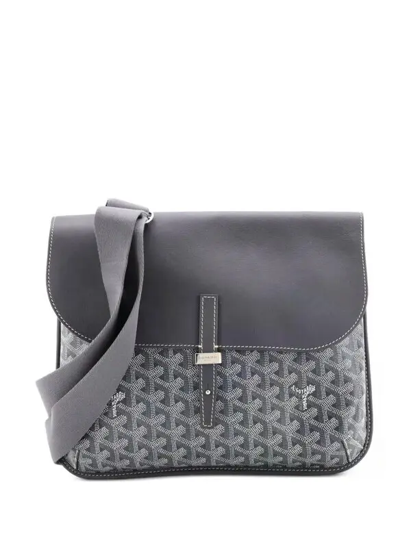 Goyard Messenger Bag In Coated Canvas And Leather - Grey