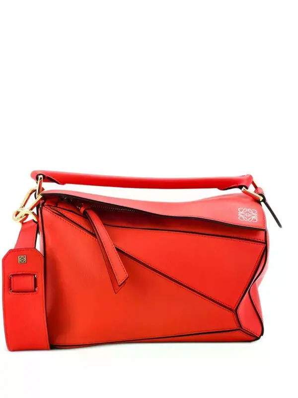 Loewe Puzzle Bag Leather Small Satchel - Red