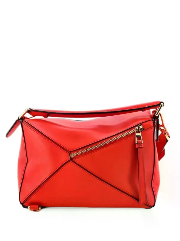 Loewe Puzzle Bag Leather Small Satchel - Red