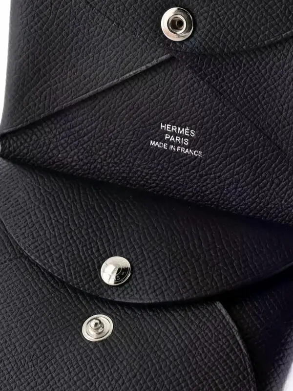 Hermès Calvi Duo Epsom Card Holder - Black