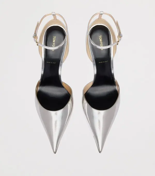 TOM FORD Metallic Leather Vertigo Mules 105