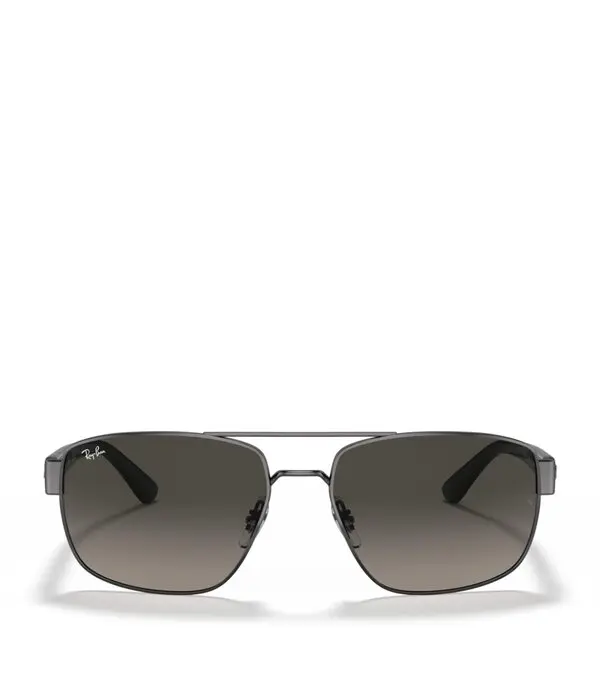 Ray-ban Metal Irregular Rectangle Sunglasses - Grey