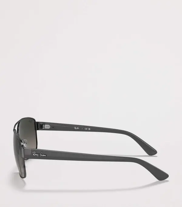 Ray-ban Metal Irregular Rectangle Sunglasses - Grey