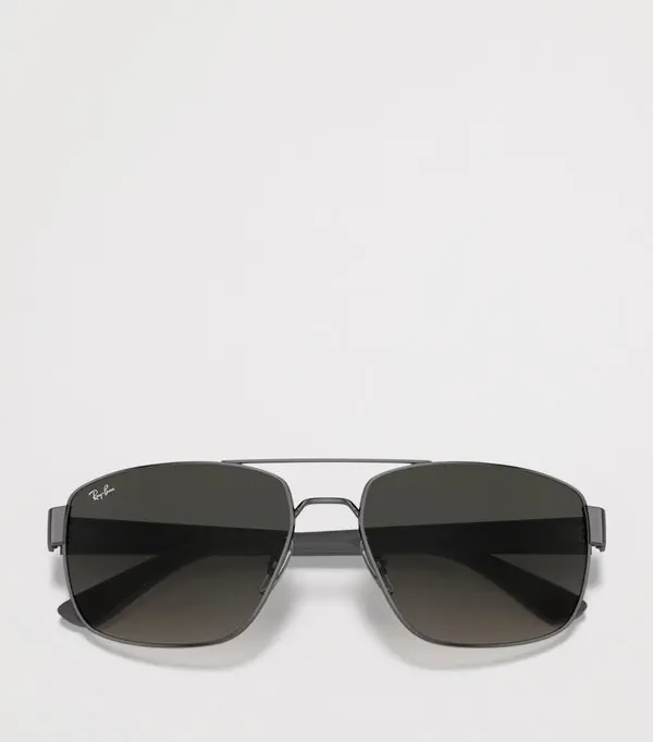 Ray-ban Metal Irregular Rectangle Sunglasses - Grey